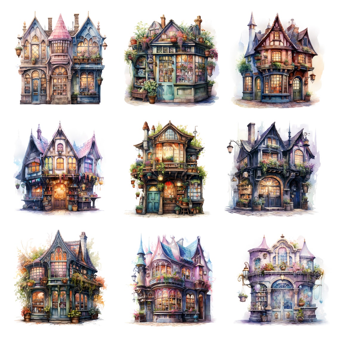 22 Magic Shop Clipart Watercolor Magic Shop With Transparent - Etsy