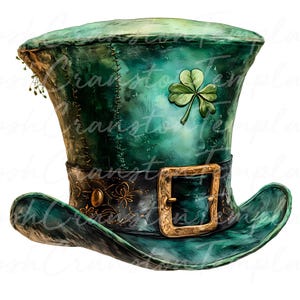St Patrick Leprechaun Hat Watercolor PNG Clipart - Etsy