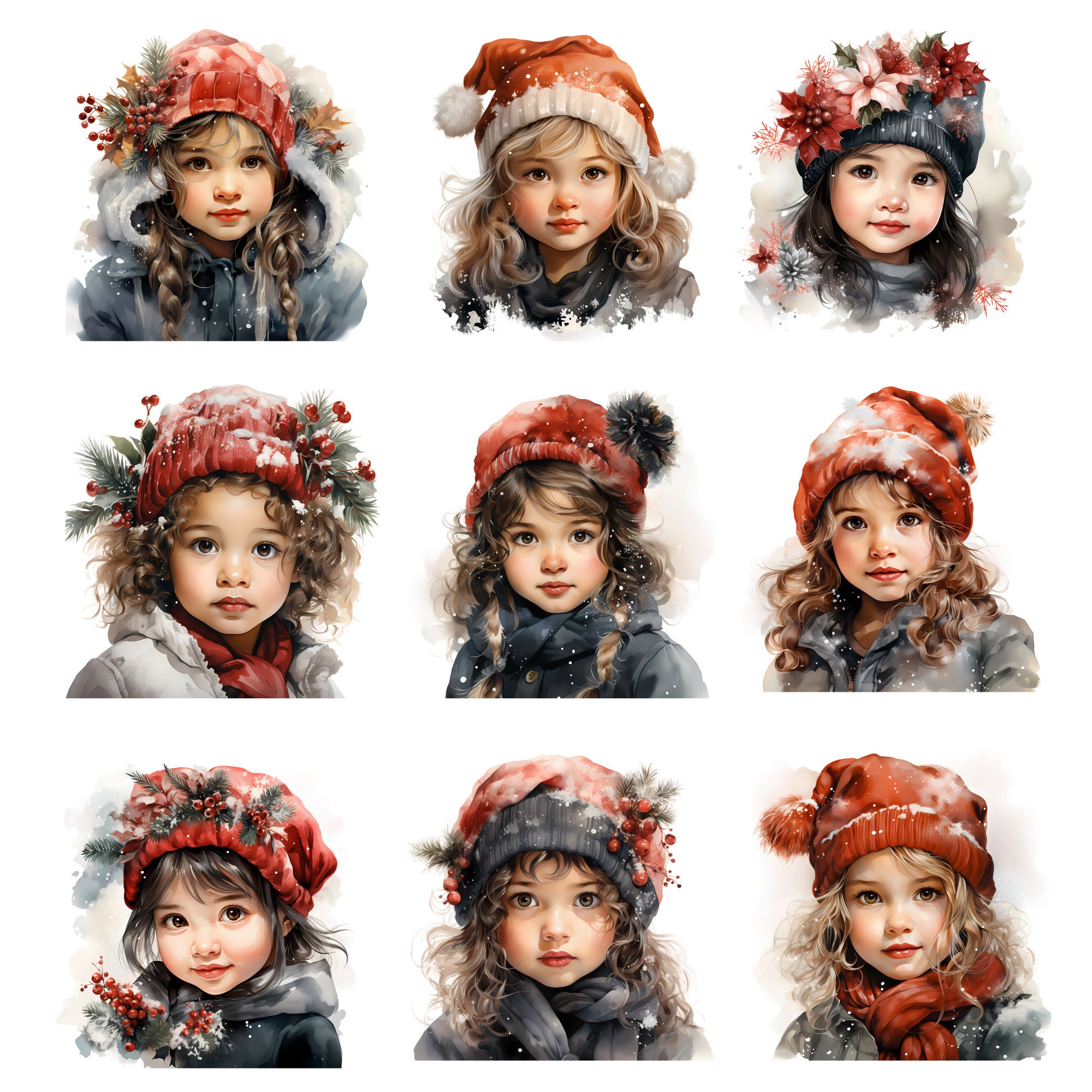 36 Christmas Baby Girl Clipart PNG Transparent Background - Etsy