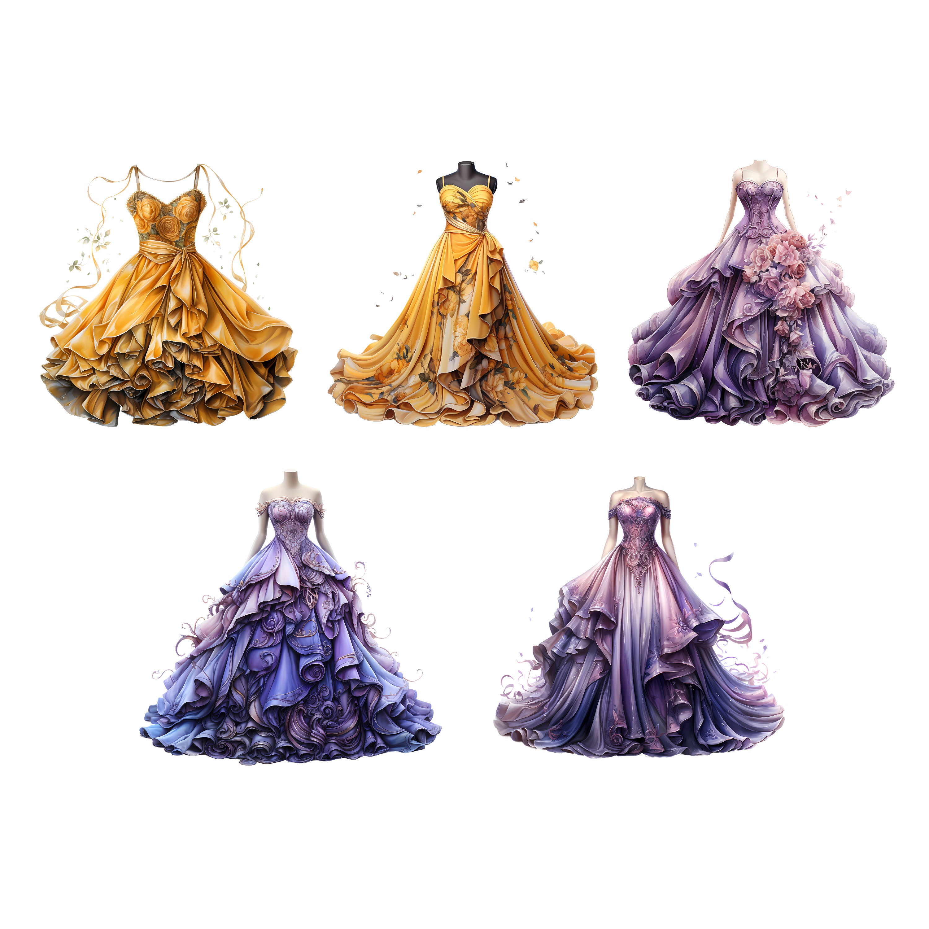 30 Princess Dress Clipart With Transparent Background, PNG Princess ...