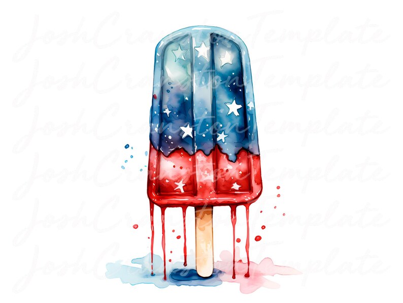 15 Fourth of July Popsicle Digital Clipart, Red White and Blue ...