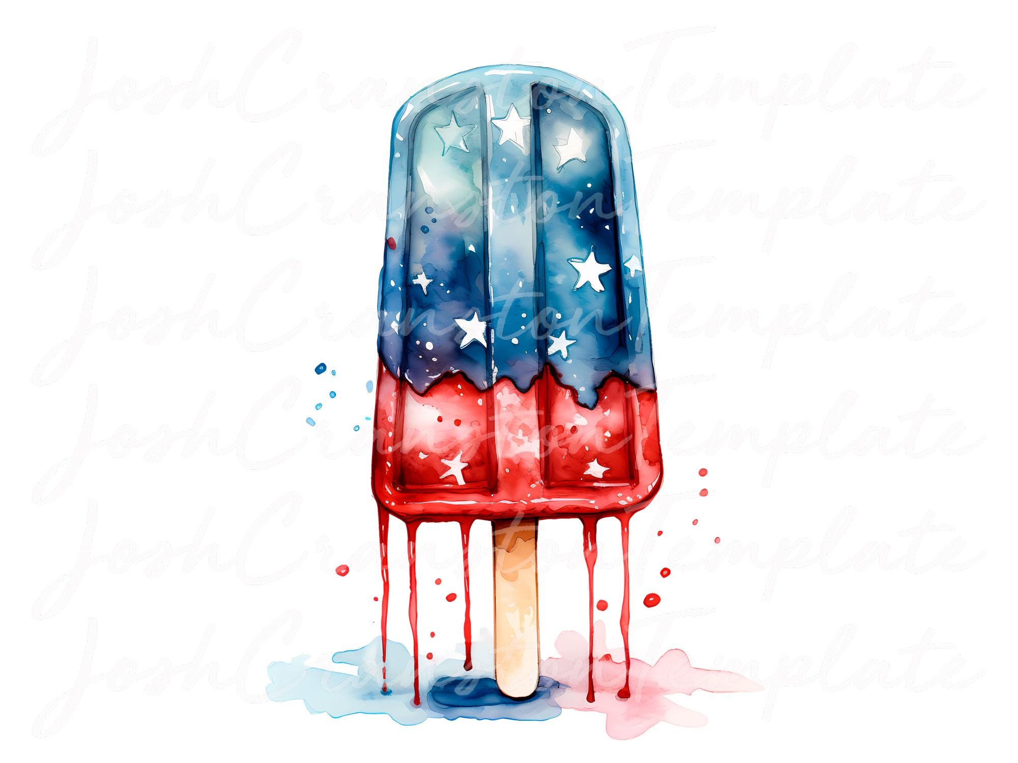 15 Fourth of July Popsicle Digital Clipart, Red White and Blue ...