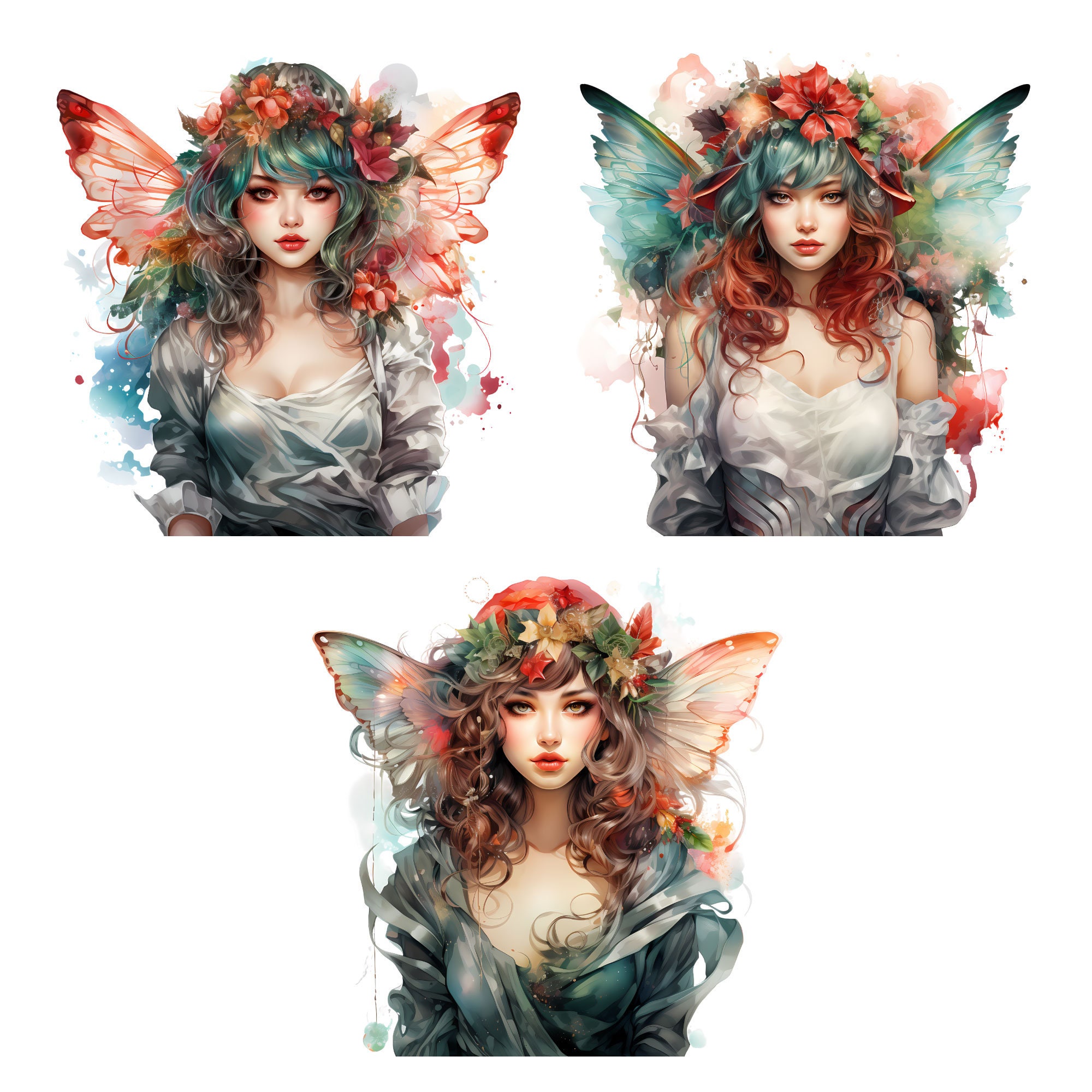 15 Magic Fairy Watercolor Clipart Transparent PNG, Pixies Watercolor ...