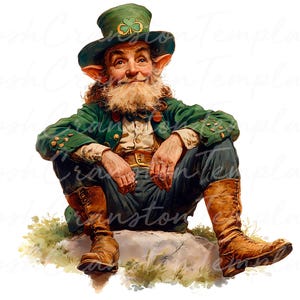 12 St. Patrick's Day Leprechaun Art, Irish Folklore Illustration ...