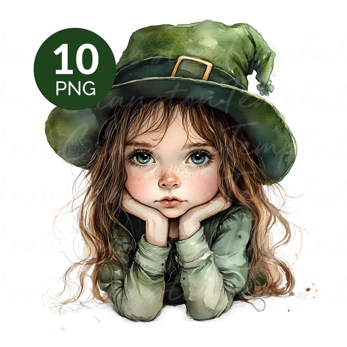 Leprechaun Girl Watercolor PNG Clipart Set - Etsy