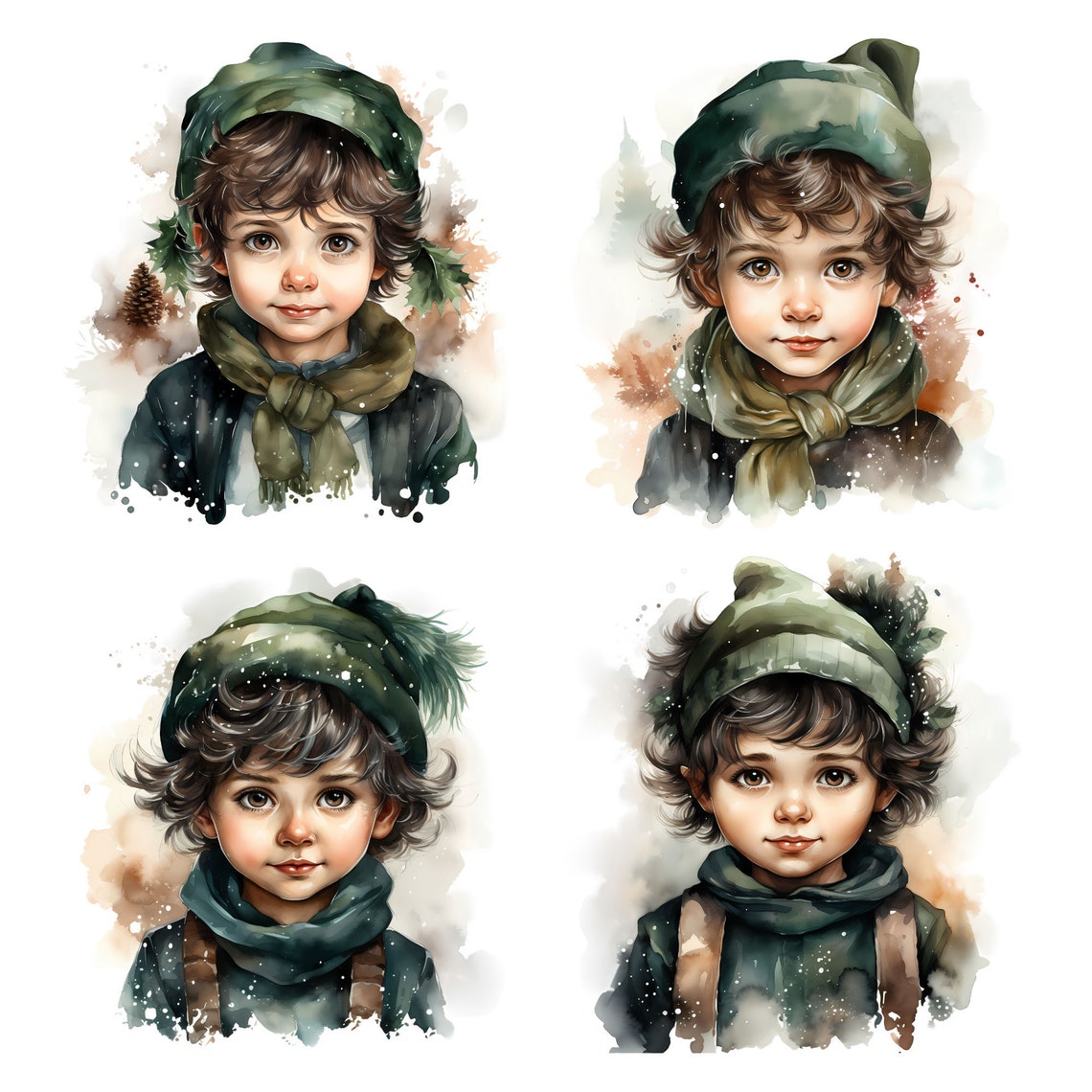 12 Christmas Elf Boys Clipart, Cutte Little Boys Clipart, Sublimation ...