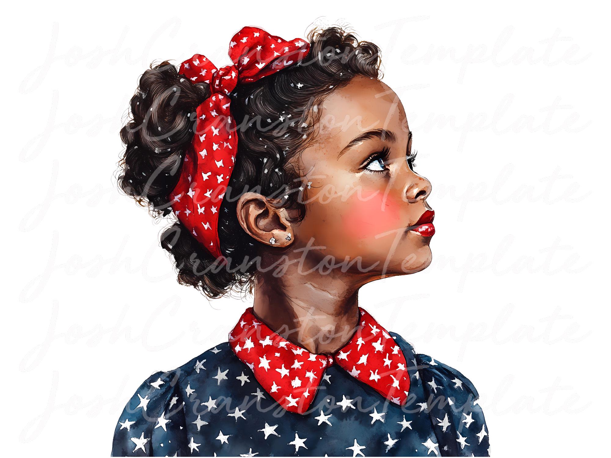 Patriotic Girls Clipart, 12 Watercolor Pngs of Cute Girls in Red White ...