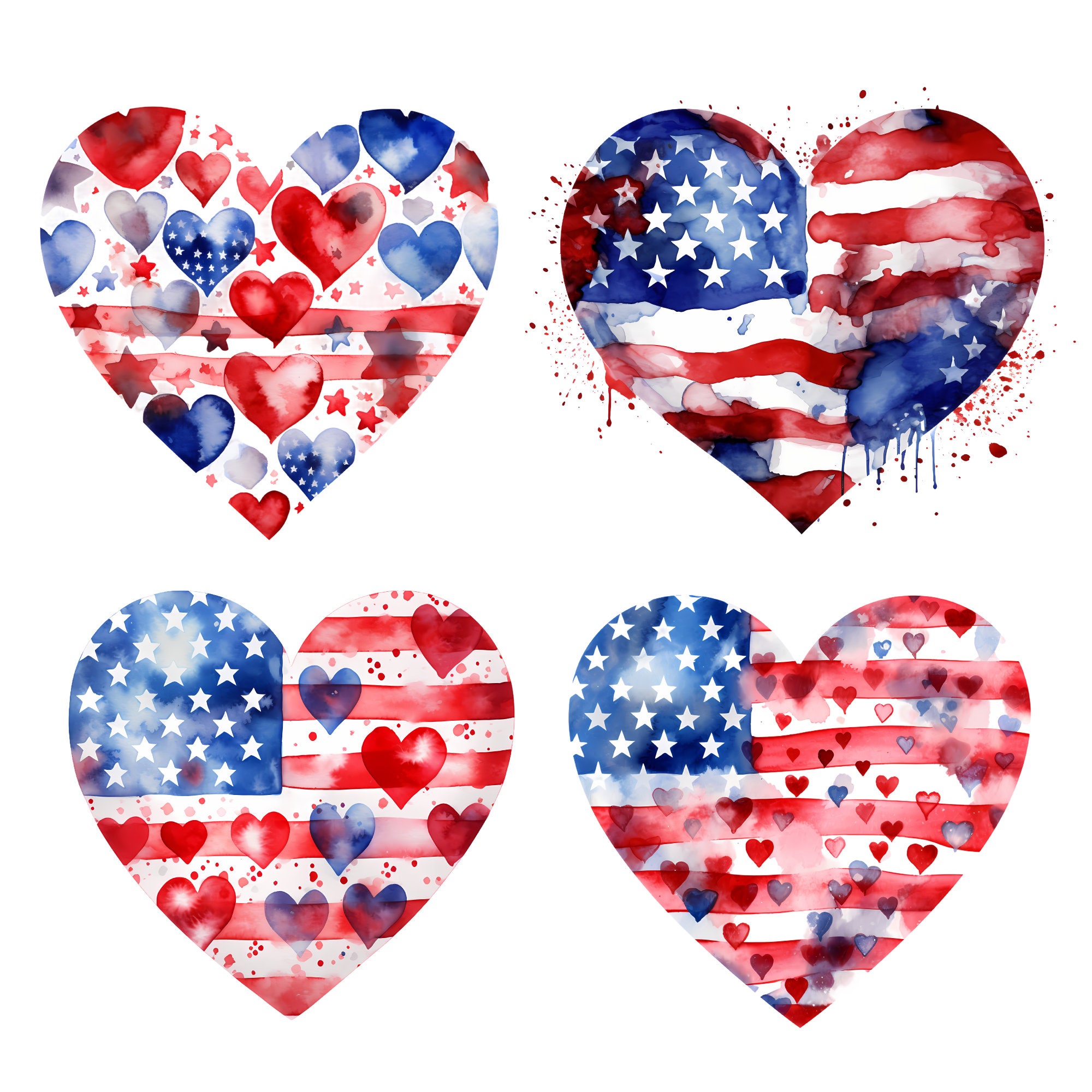 American Hearts Clipart Png With Transparent Background and High ...