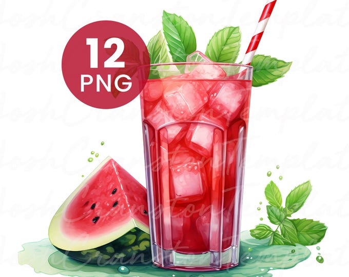 Watermelon Clipart, Black and White, Digital Stamps, Fruit, Summer ...