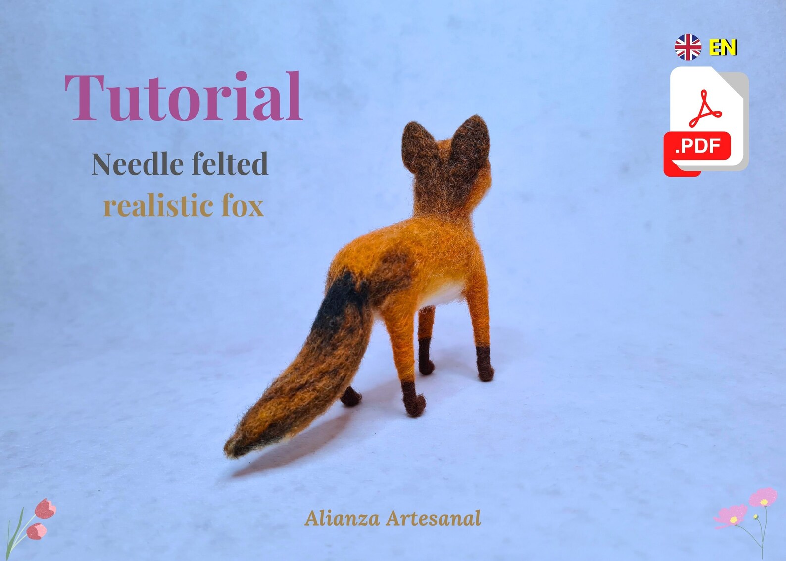 Realistic Fox PDF Tutorial - Needle Felting / Needle Felt Pattern ...