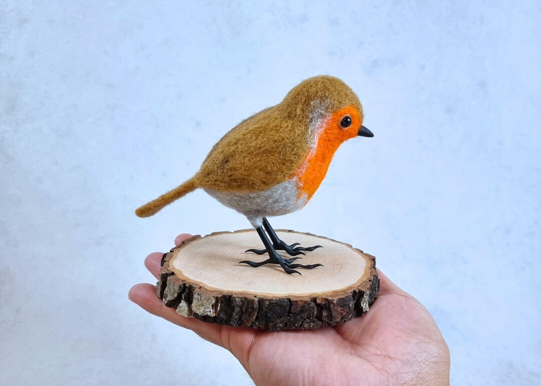 Robin Bird, Needle Felted Robin, Robin Ornament, Felt Art, Felted Bird ...
