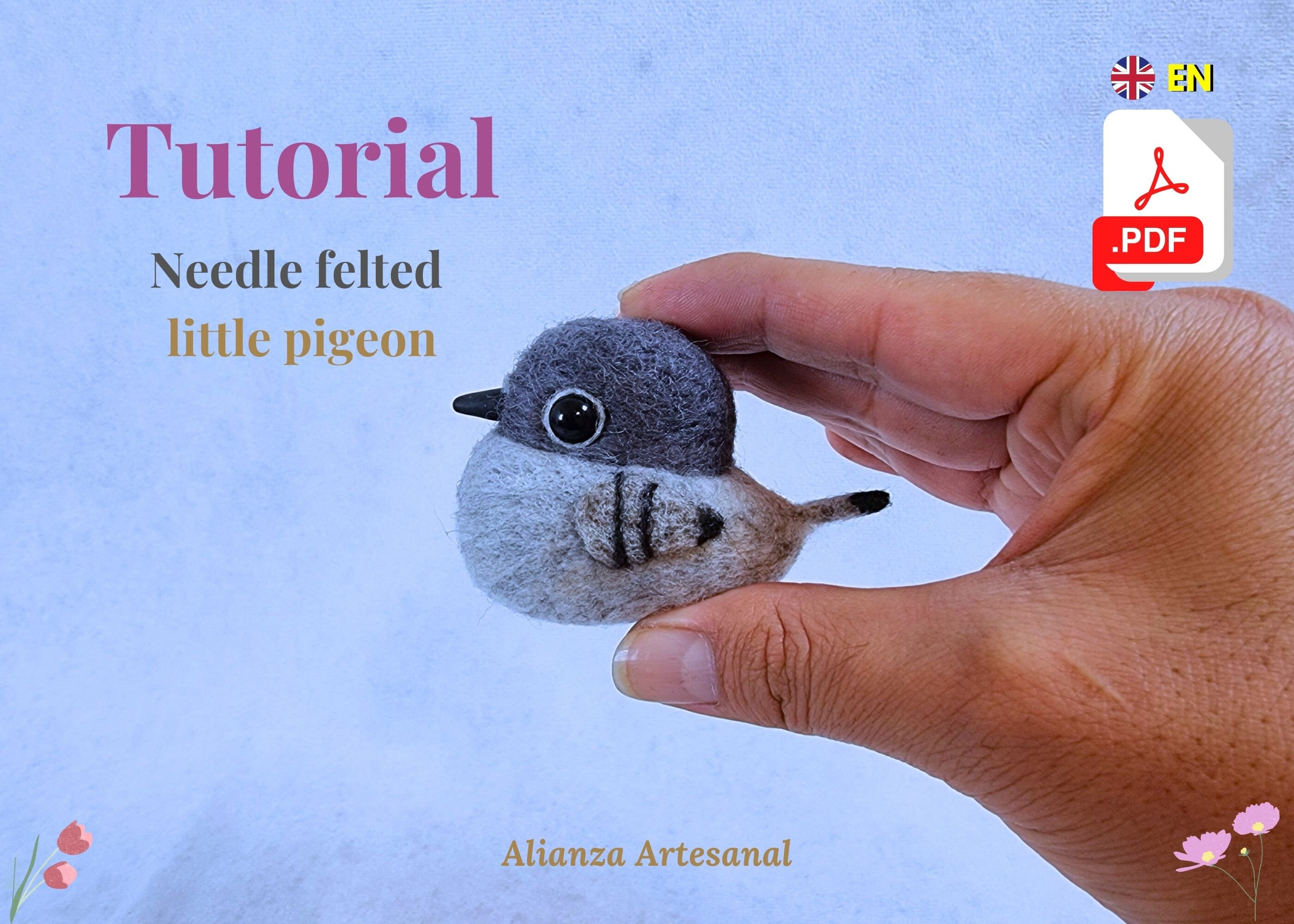 Little Pigeon Needle Felting PDF Tutorial - / Needle Felt Pattern ...