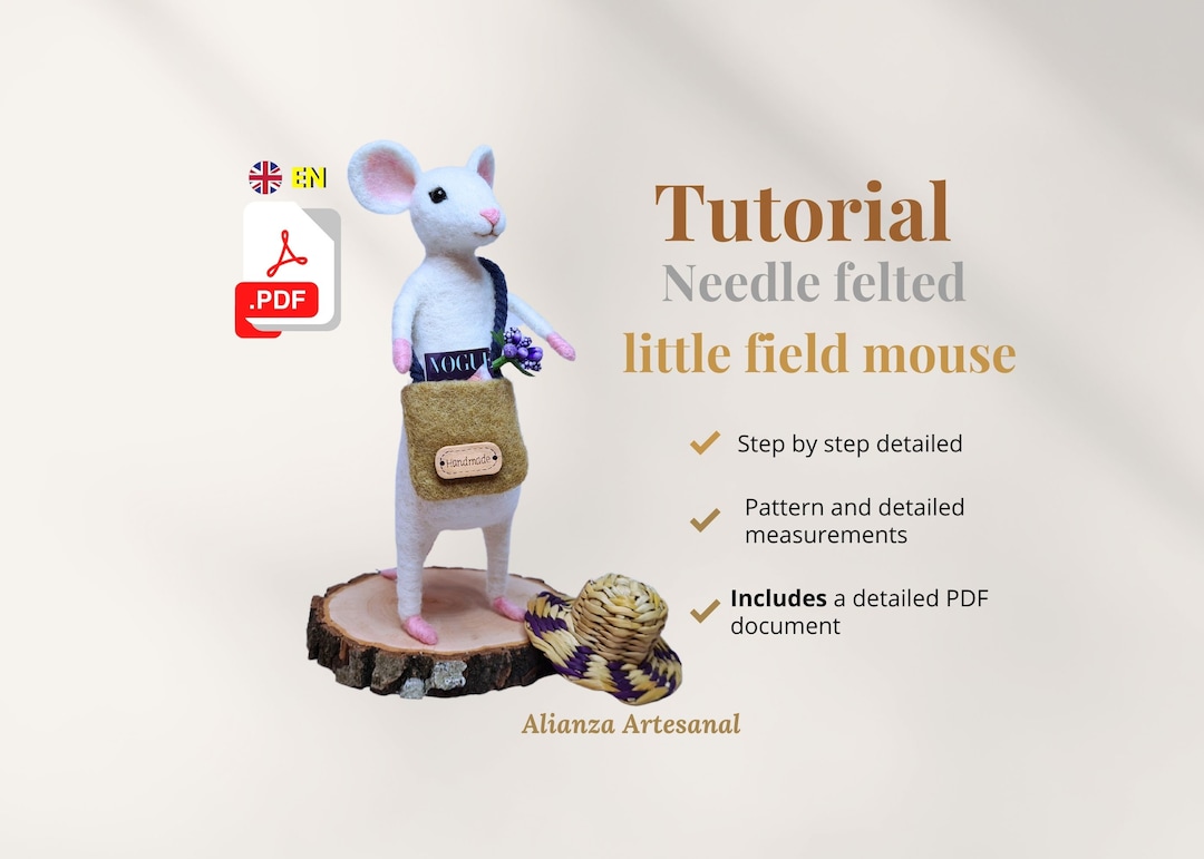Little Field Mouse PDF Tutorial - Needle Felting / Needle Felt Pattern ...