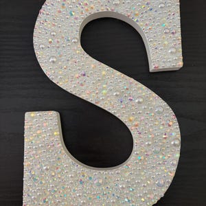 Bedazzled Letter With Pearls and Crystal Rhinestones Customizable to ...