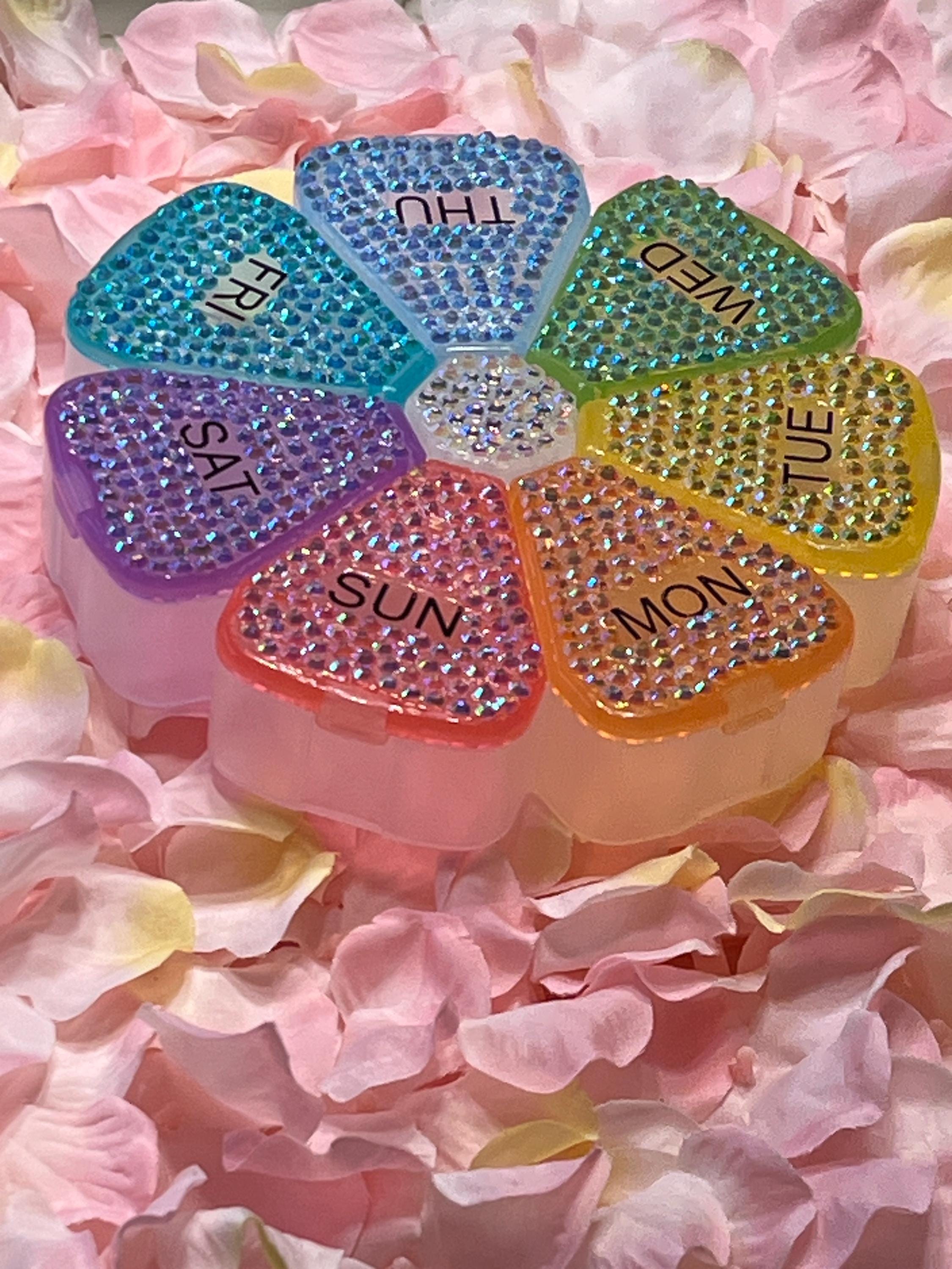 Blinged and Bedazzled Pill Box 7 Day Pill Organizer - Etsy