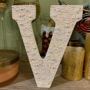 Bedazzled Letter With Pearls and Crystal Rhinestones Customizable to ...