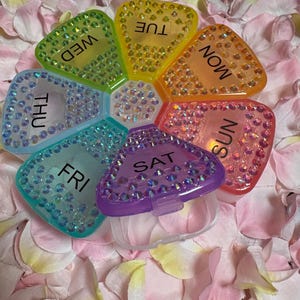 Blinged and Bedazzled Pill Box 7 Day Pill Organizer - Etsy