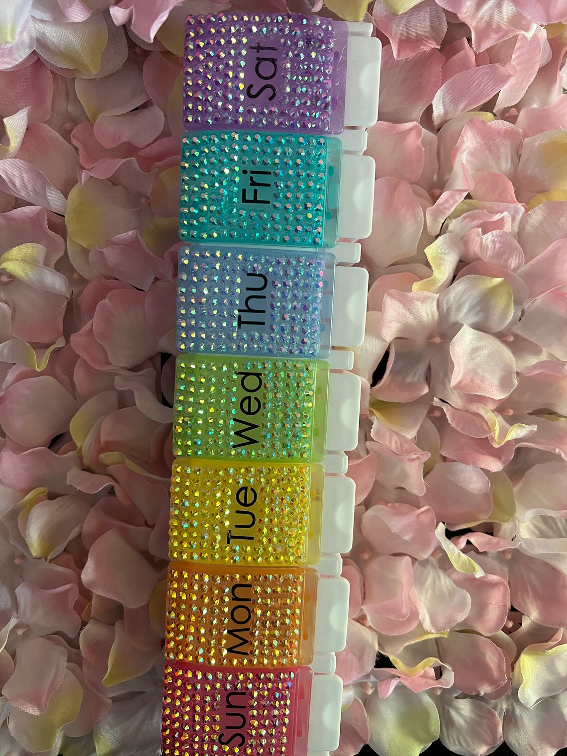 Blinged Bedazzled Pill Box 7 Day Pill Organizer - Etsy