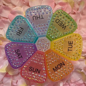 Blinged and Bedazzled Pill Box 7 Day Pill Organizer - Etsy