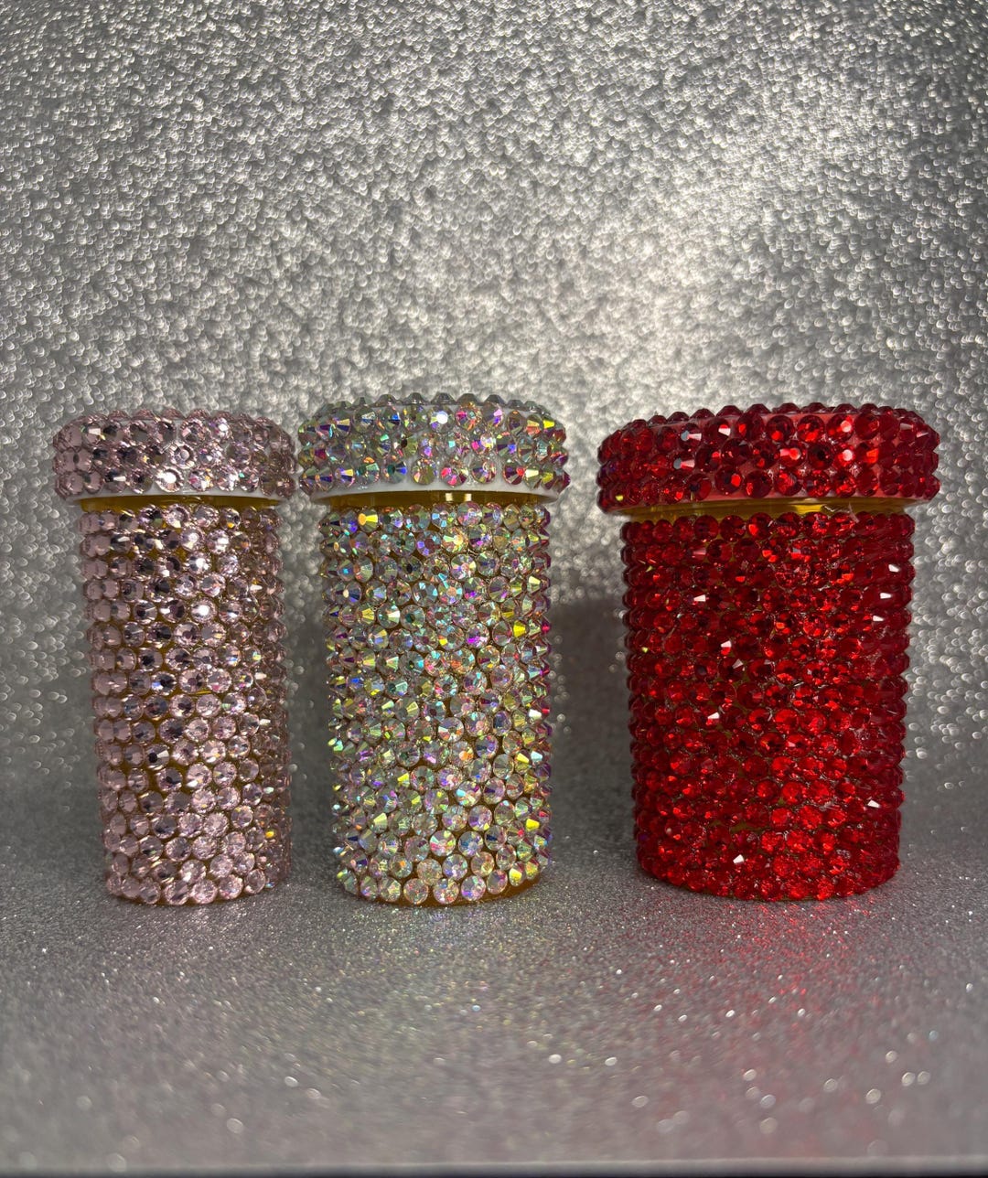 Rhinestone Pill Container: Blinged Medicine Bottle With Child Resistant ...
