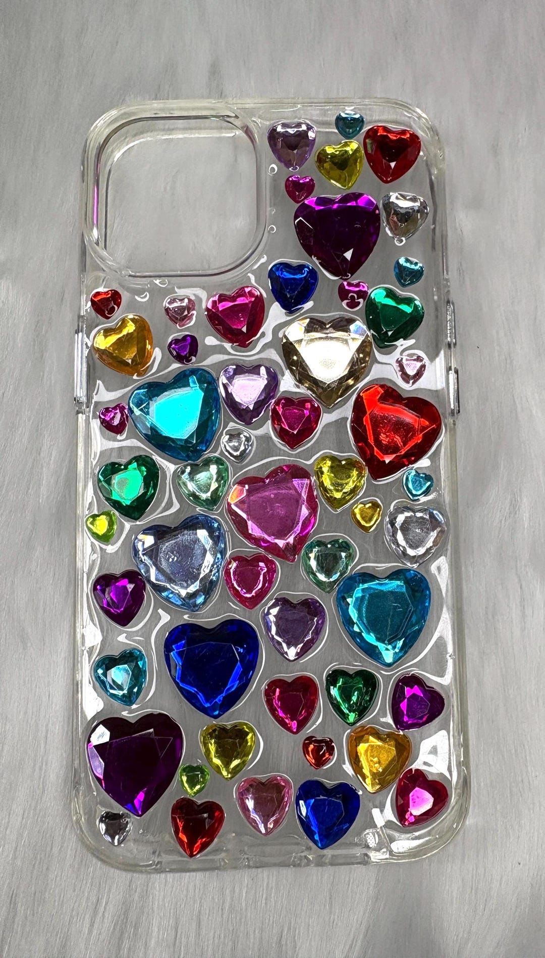Blinged Heart Crystal iPhone Case: 3D Rhinestone Gems - Etsy