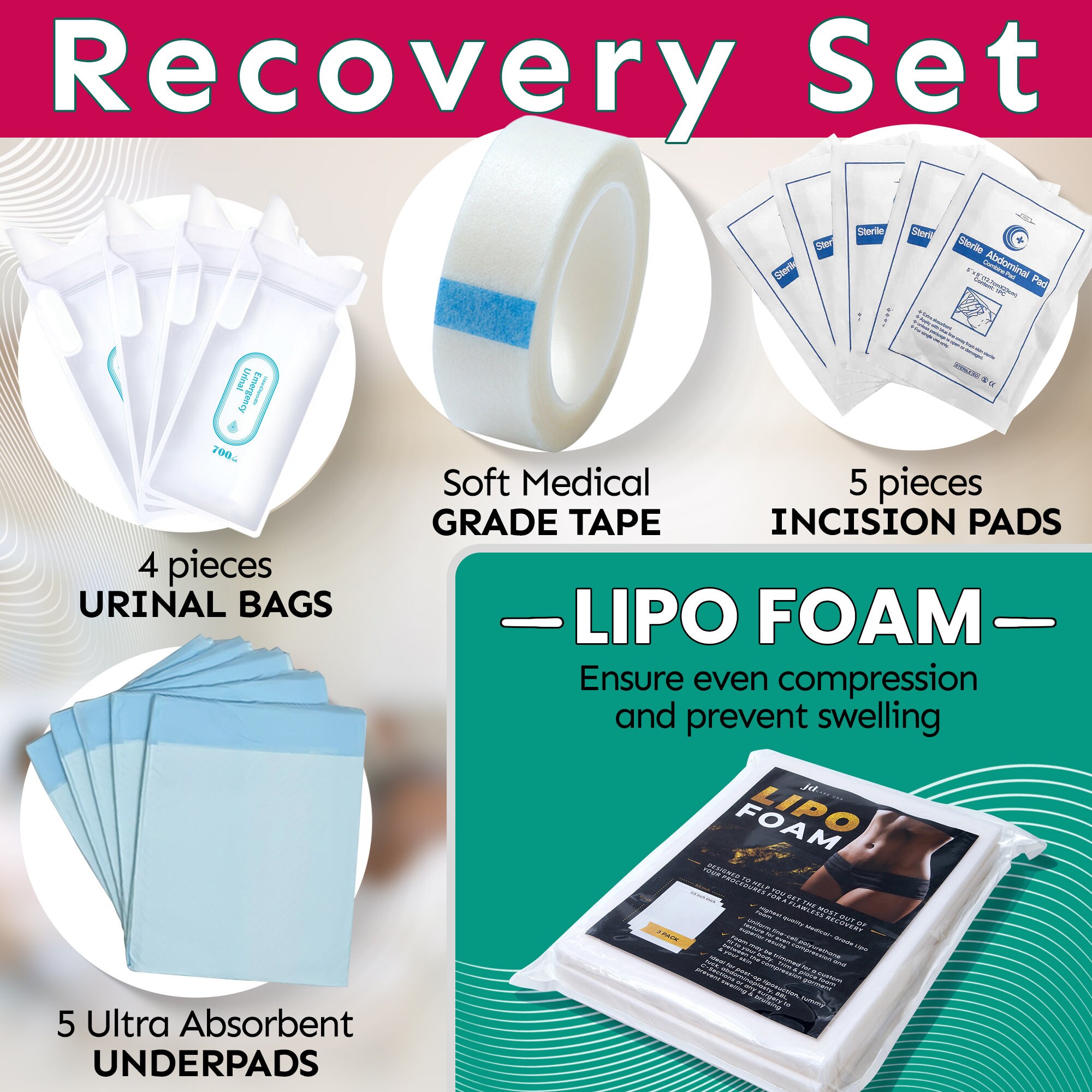 BBL Supplies After Surgery Kit BBL Recovery Post Surgery Package 32 ...