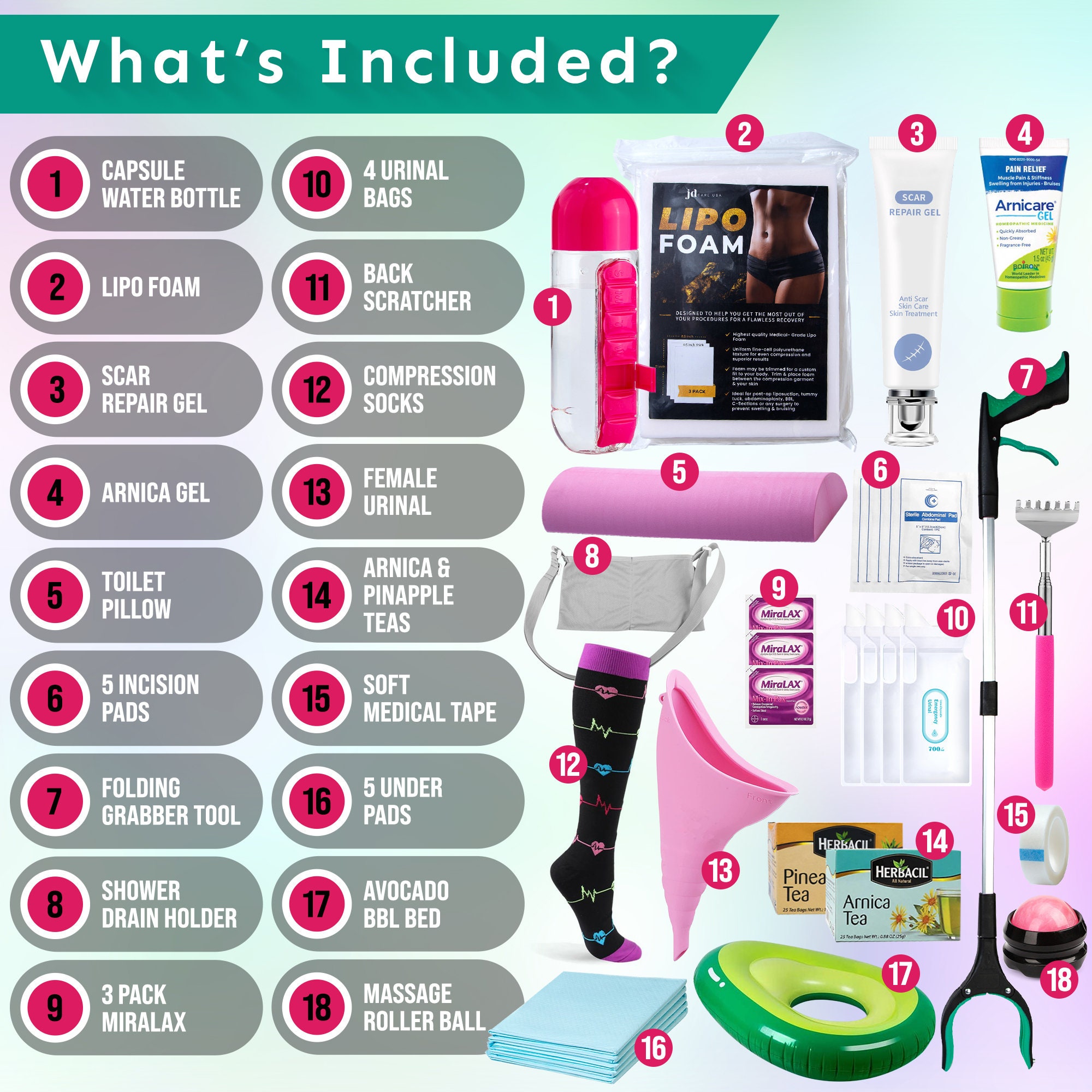 BBL Supplies After Surgery Kit BBL Recovery Post Surgery Package 32 ...