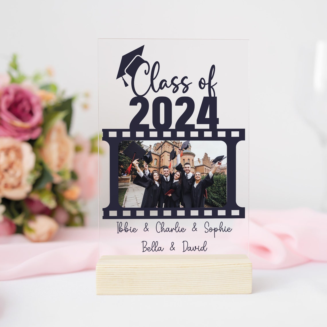 Personalized Class of 2024 Photo Stand, Custom Picture Acrylic Stand ...