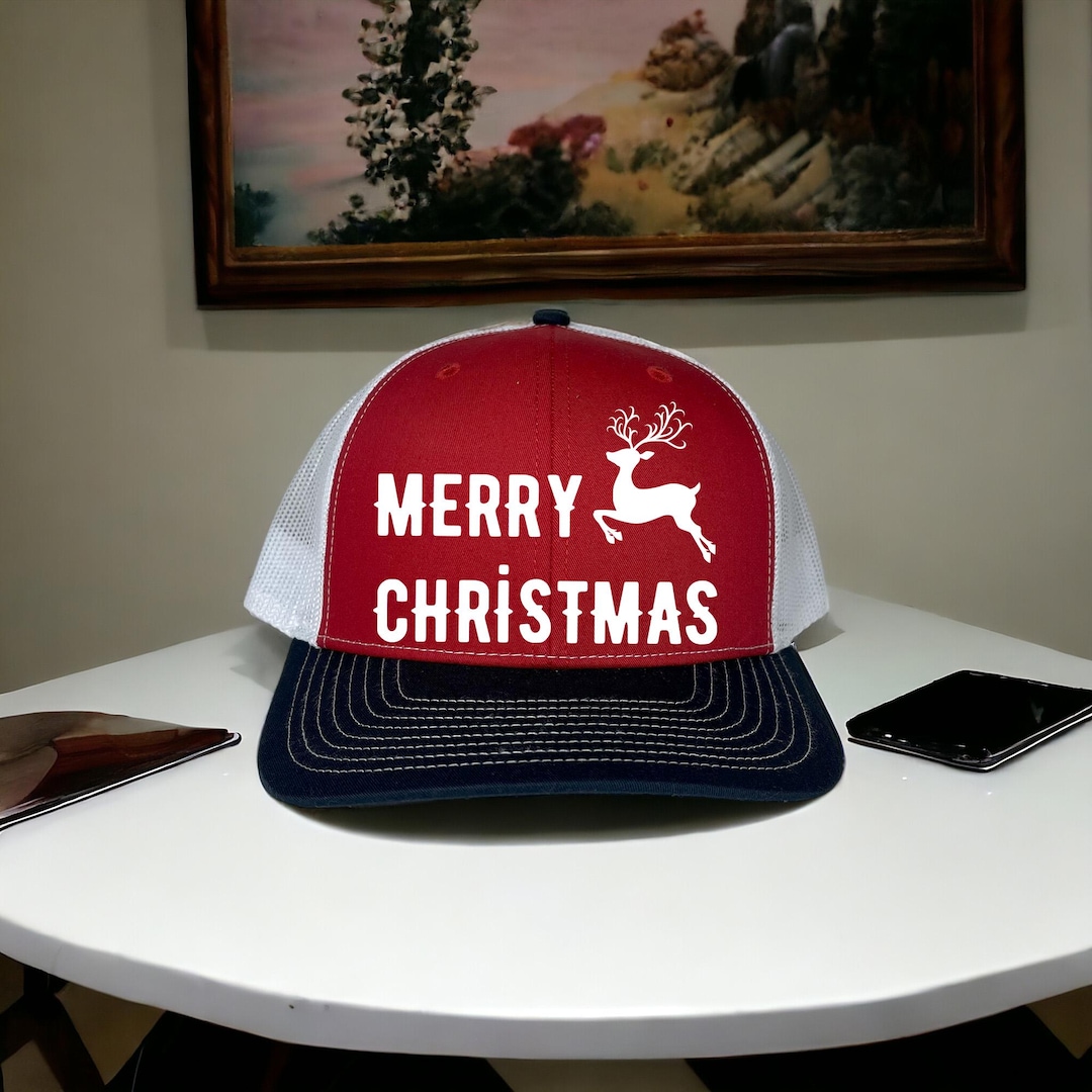 Merry Christmas Trucker Hats, Bulk Christmas Hat Gifts, Holiday Cap ...