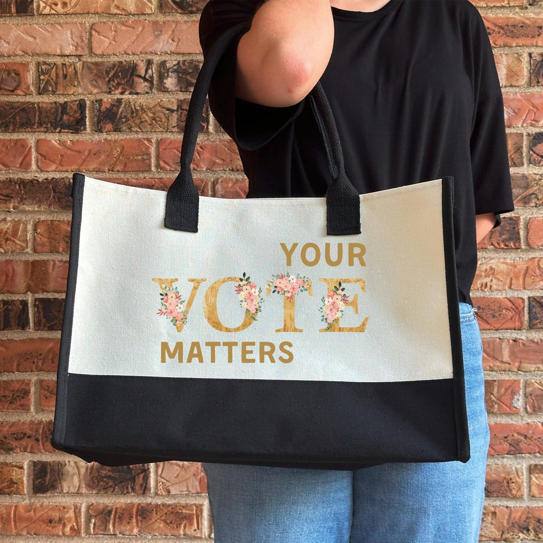 Your Vote Matters Tote Bag, Election 2024 Tote Bag, Floral Vote Tote ...