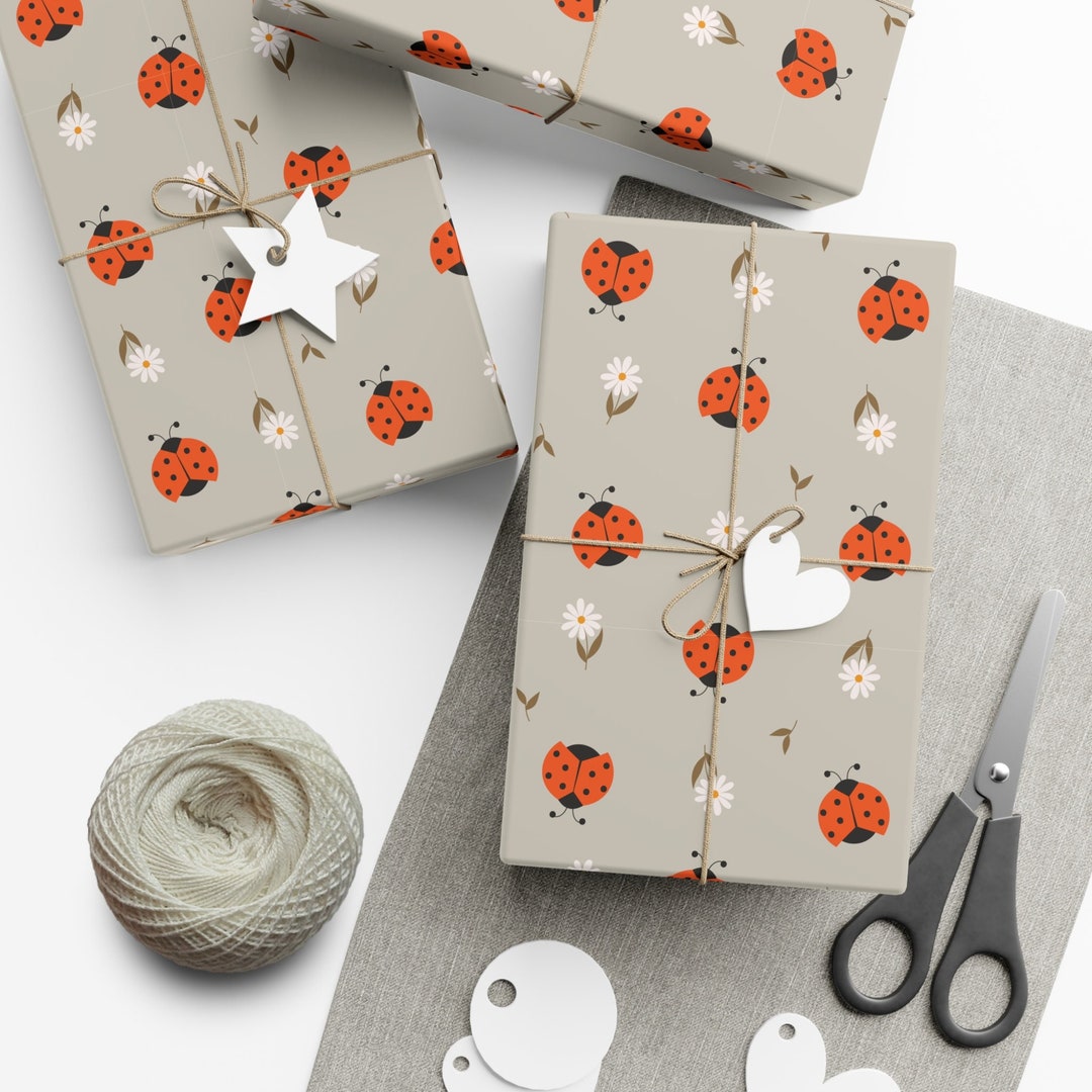 Beetle and Daisy Wrapping Paper: Whimsical Gift Wrap - Etsy