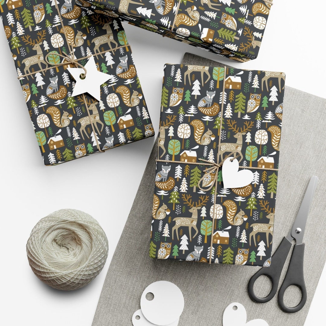 Scandinavian Woodland Wrapping Paper, Charming Forest Animals ...