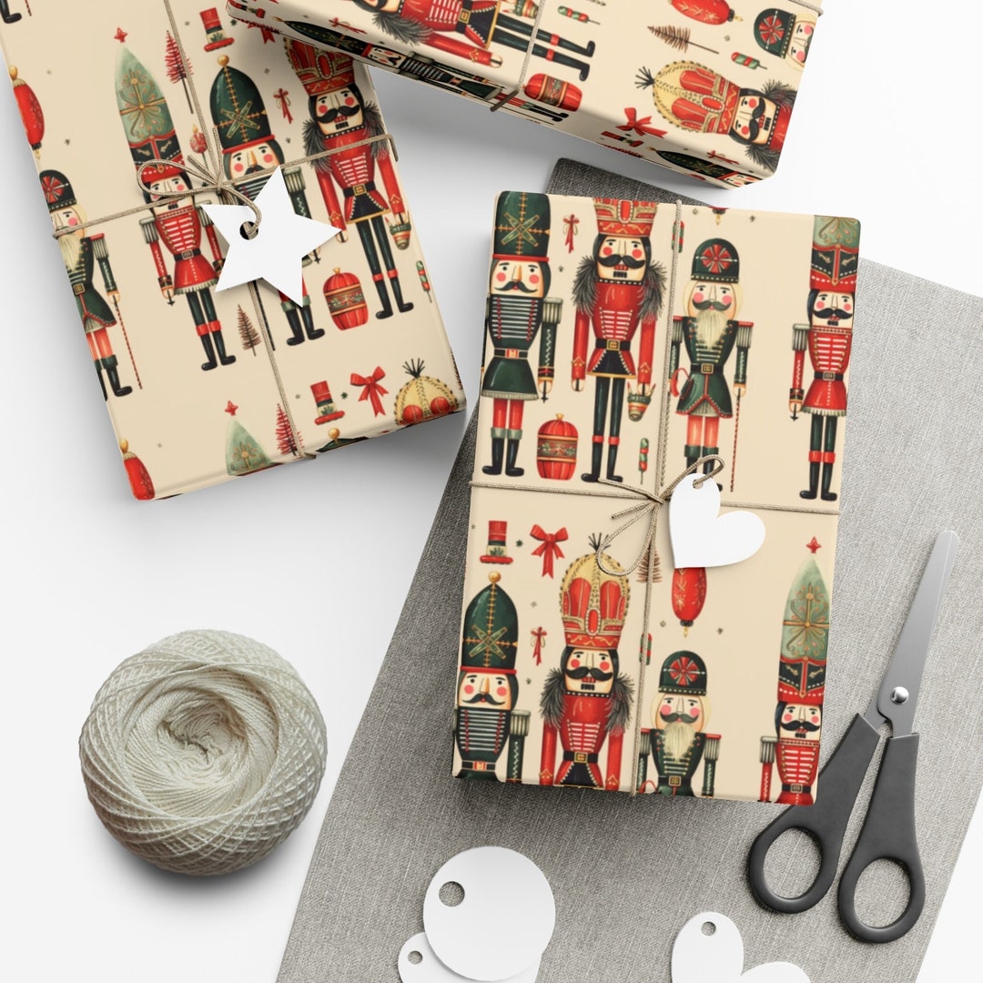 Holiday Nutcracker Gift Wrap, Festive Decorative Paper for Wrapping ...