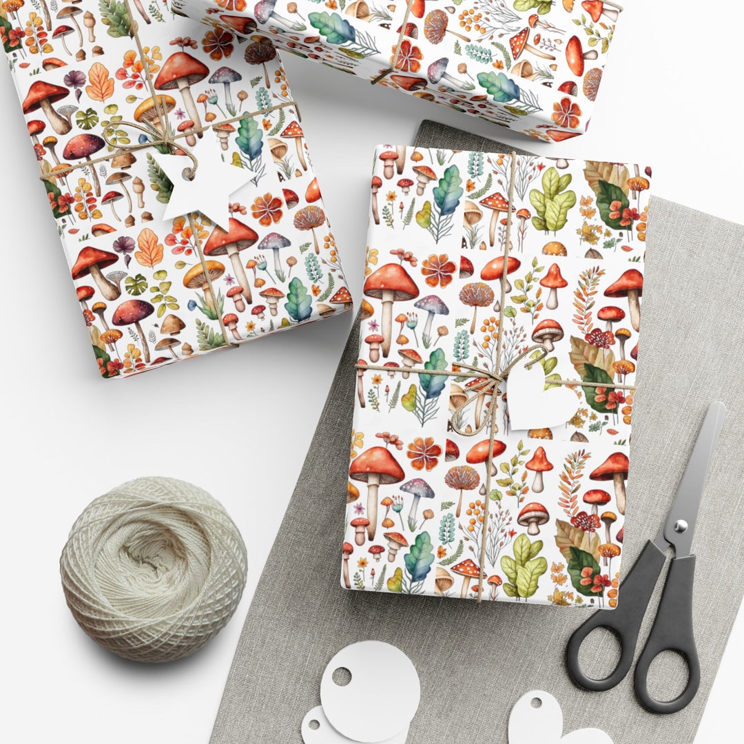 Mushroom Wrapping Paper: Artistic Fungi Design Gift Wrap - Etsy