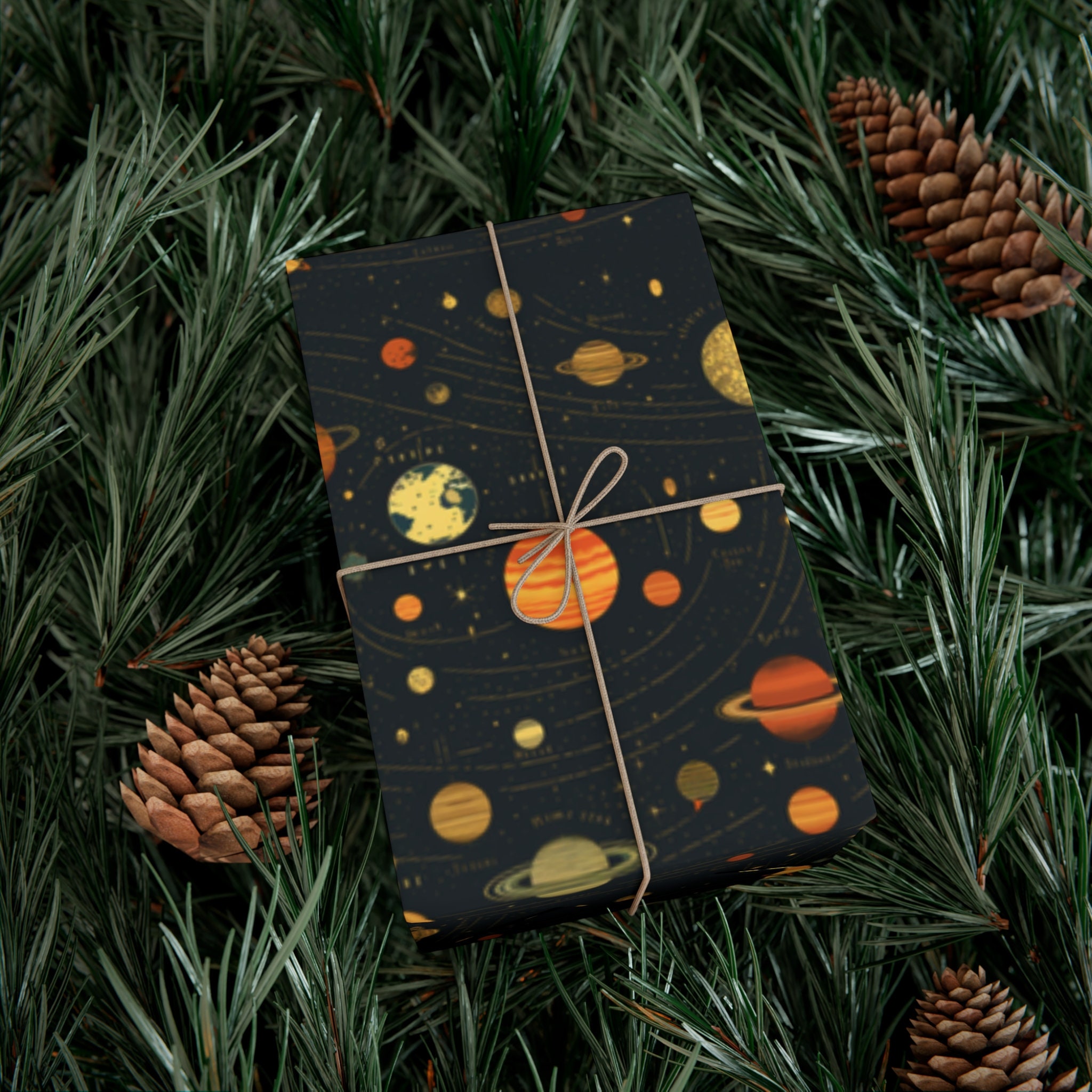 Cosmic Gift Wrap: Solar System Illustrated Paper - Etsy