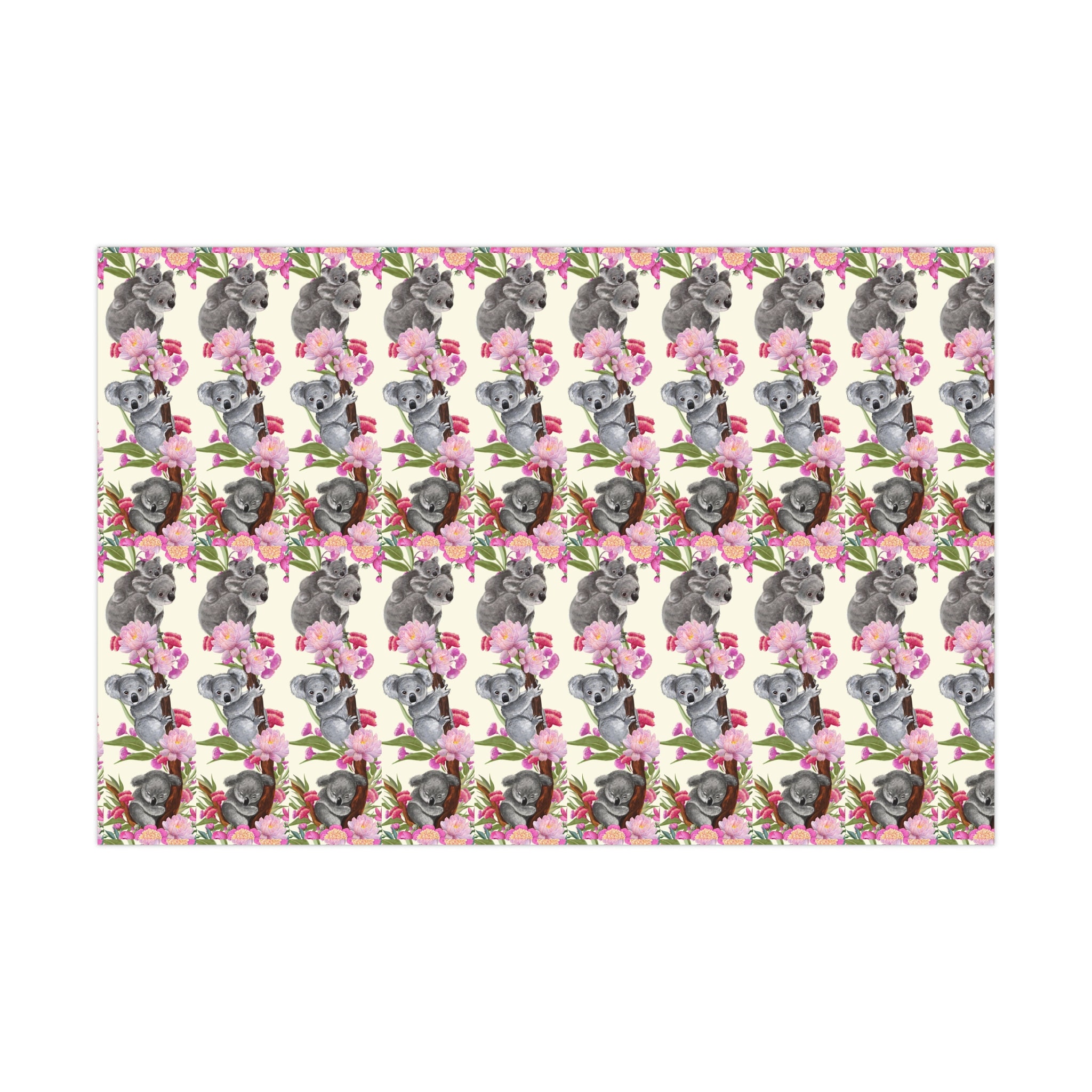 Koala Wrapping Paper / Adorable Gray and Baby Koalas Design / Perfect ...