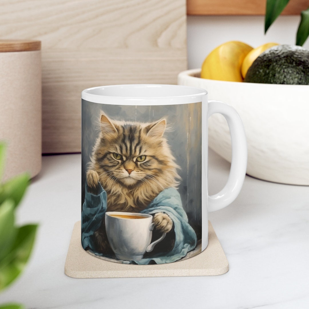 Cute Cat Coffee Mug/charming Cat Design Mug/ Ideal for Morning Brews ...