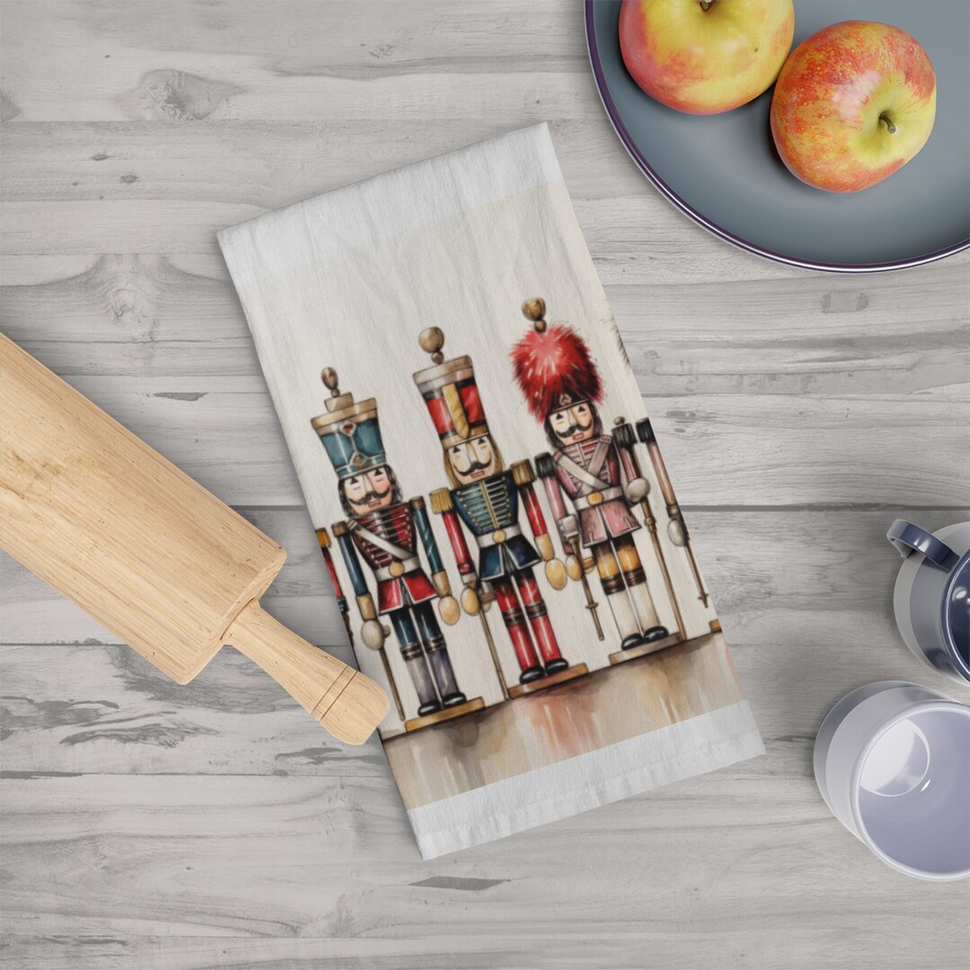 Nutcracker Design Tea Towel, Colorful Kitchen Linen, Perfect for ...