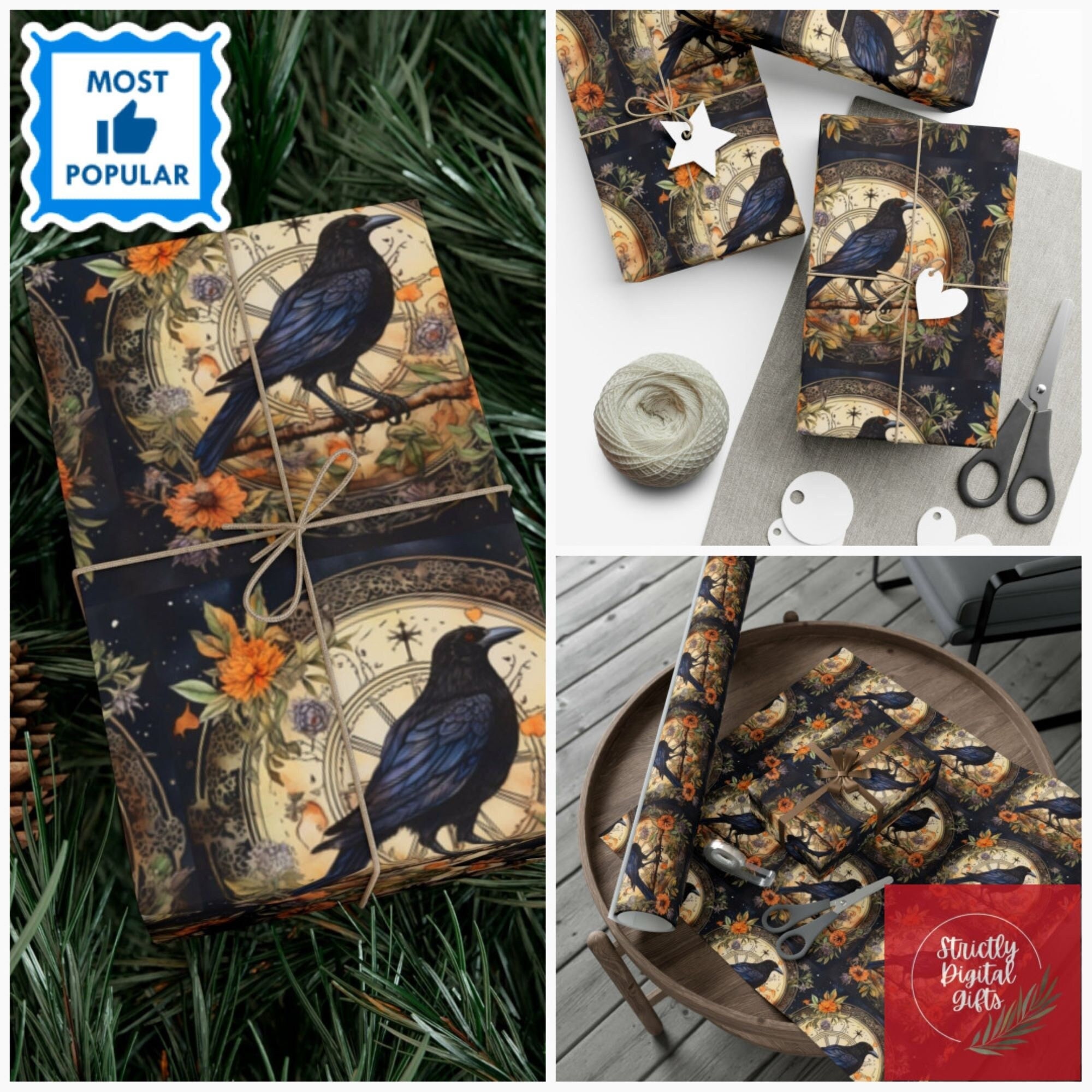 Witch Spell Ephemera Gift Wrap Papers Spellbinding Crows and Witchy ...