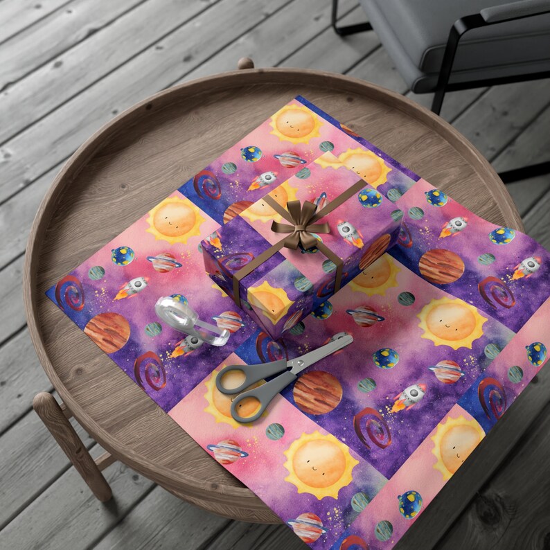 Galaxy Wrapping Paper / Aesthetic Gift Wrapping / Gift Paper With Sun ...