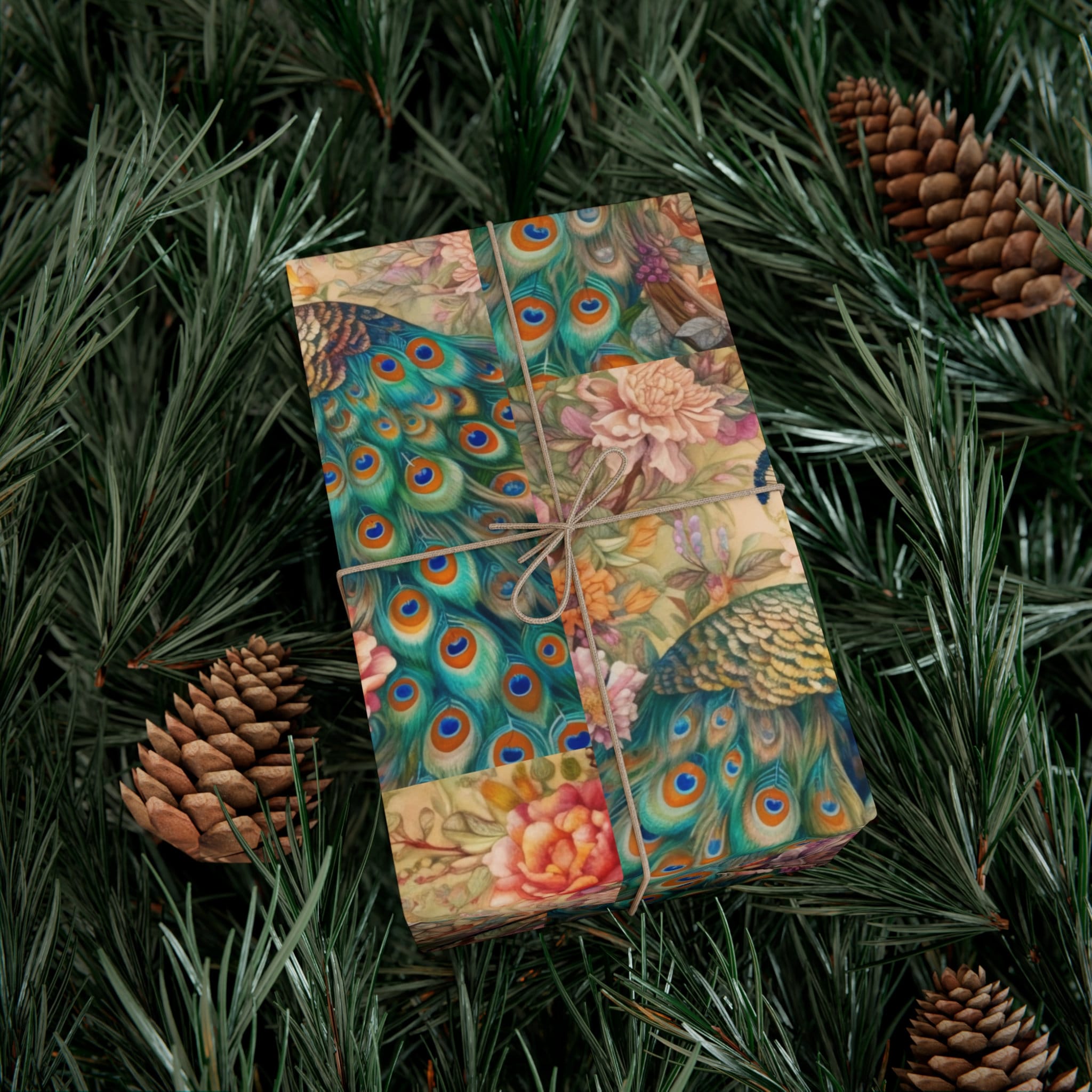Peacock Wrapping Paper, Vibrant Lovebird Print, Perfect for Wedding ...