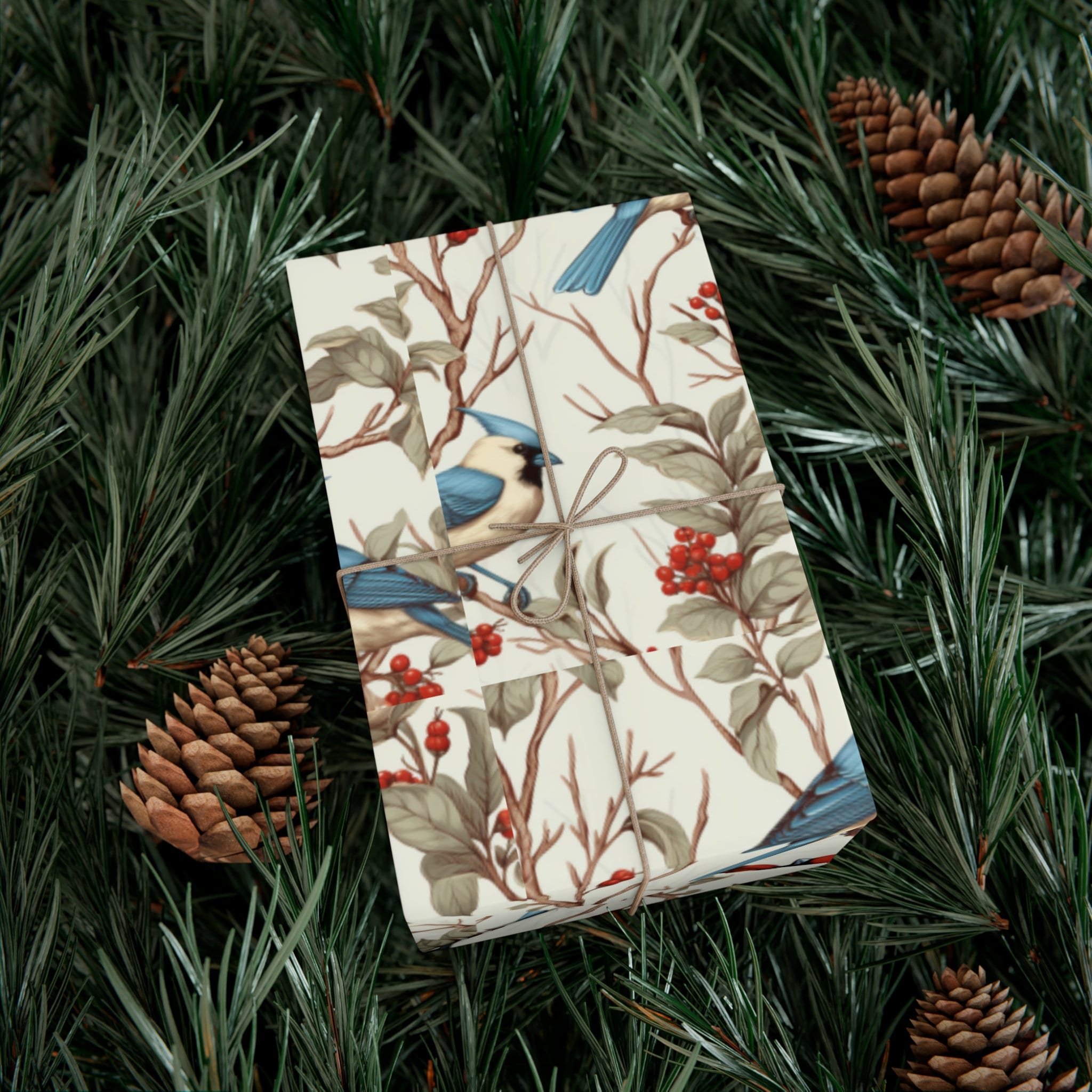 Winter Birds Wrapping Paper, Featuring Blue Jay, Red Cardinal and More ...