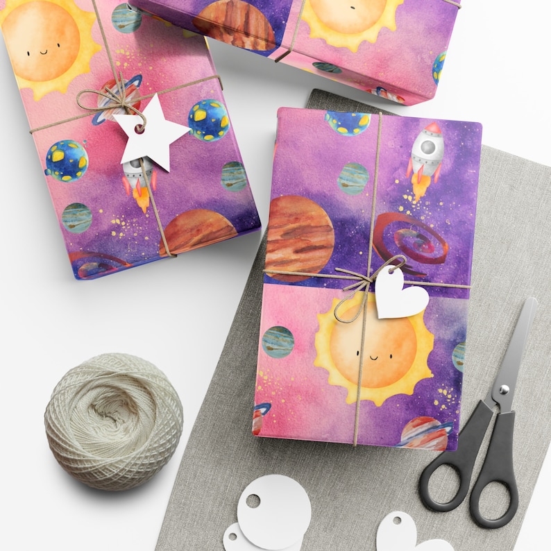 Galaxy Wrapping Paper / Aesthetic Gift Wrapping / Gift Paper With Sun ...