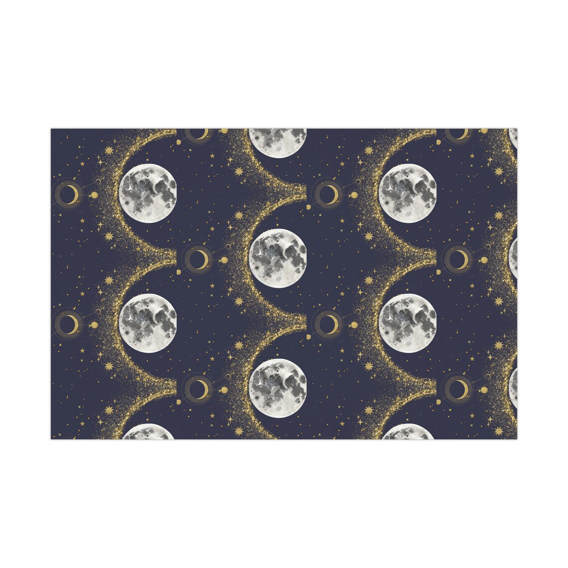 Gold Astronomy Inspired Wrapping Paper / Gunmetal and Gold Aesthetic ...