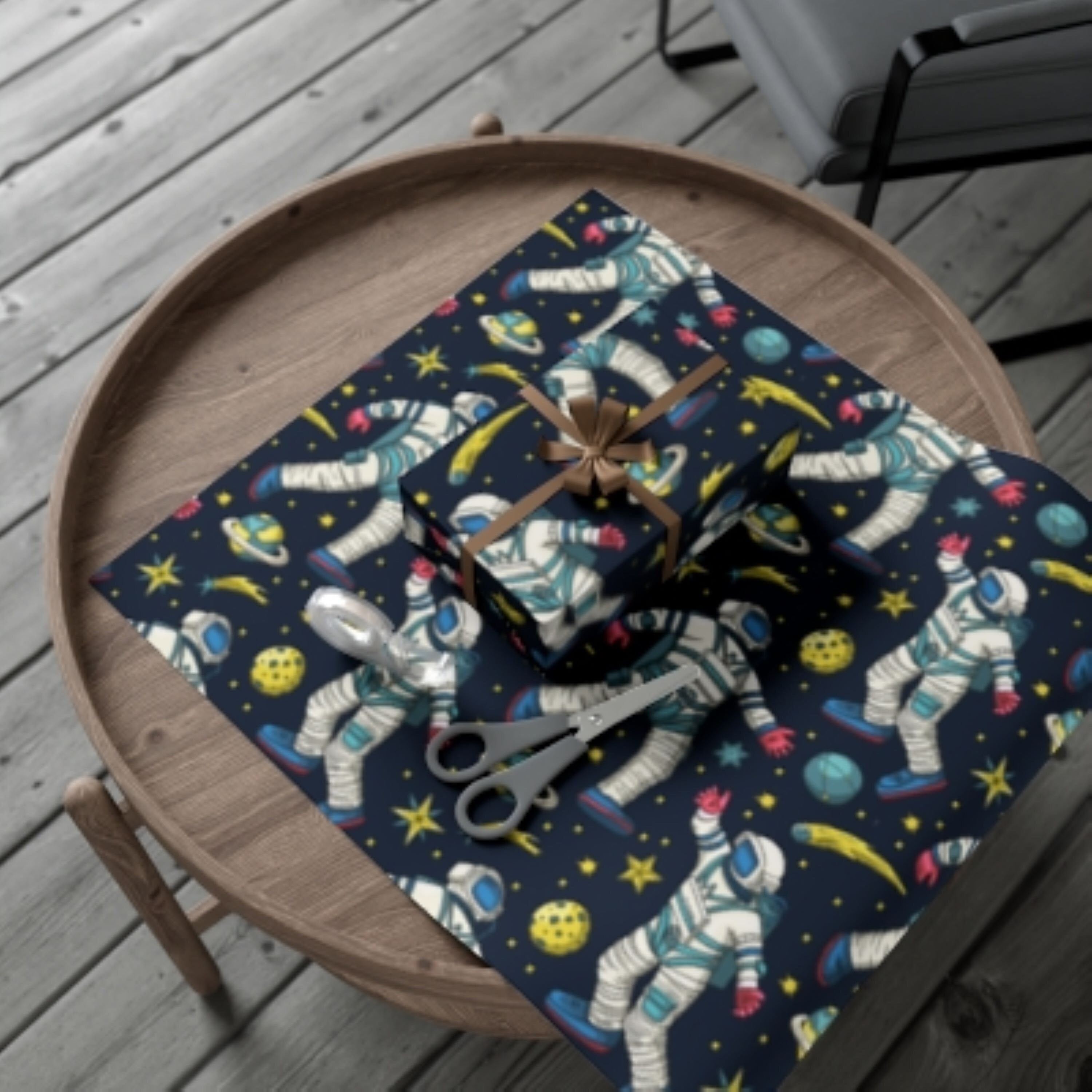 Astronaut-inspired Gift Wrap, Seamless Space Design, Perfect for ...