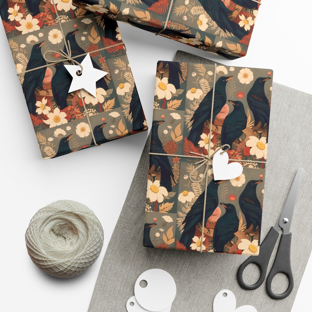 Enchanting Singing Crows Wrapping Paper, Ideal for Gothic Gifts, Witchy ...