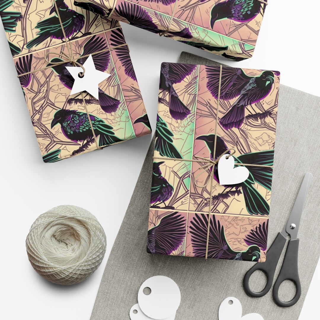 Kew Ravens Wrapping Paper: Bird-themed Artistic Gift Wrap - Etsy