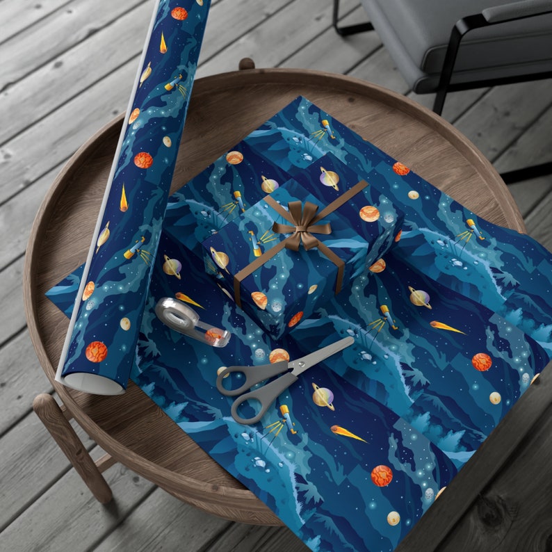 Cosmic Telescope Wrapping Paper: Galaxy Space Adventure Gift Wrap - Etsy