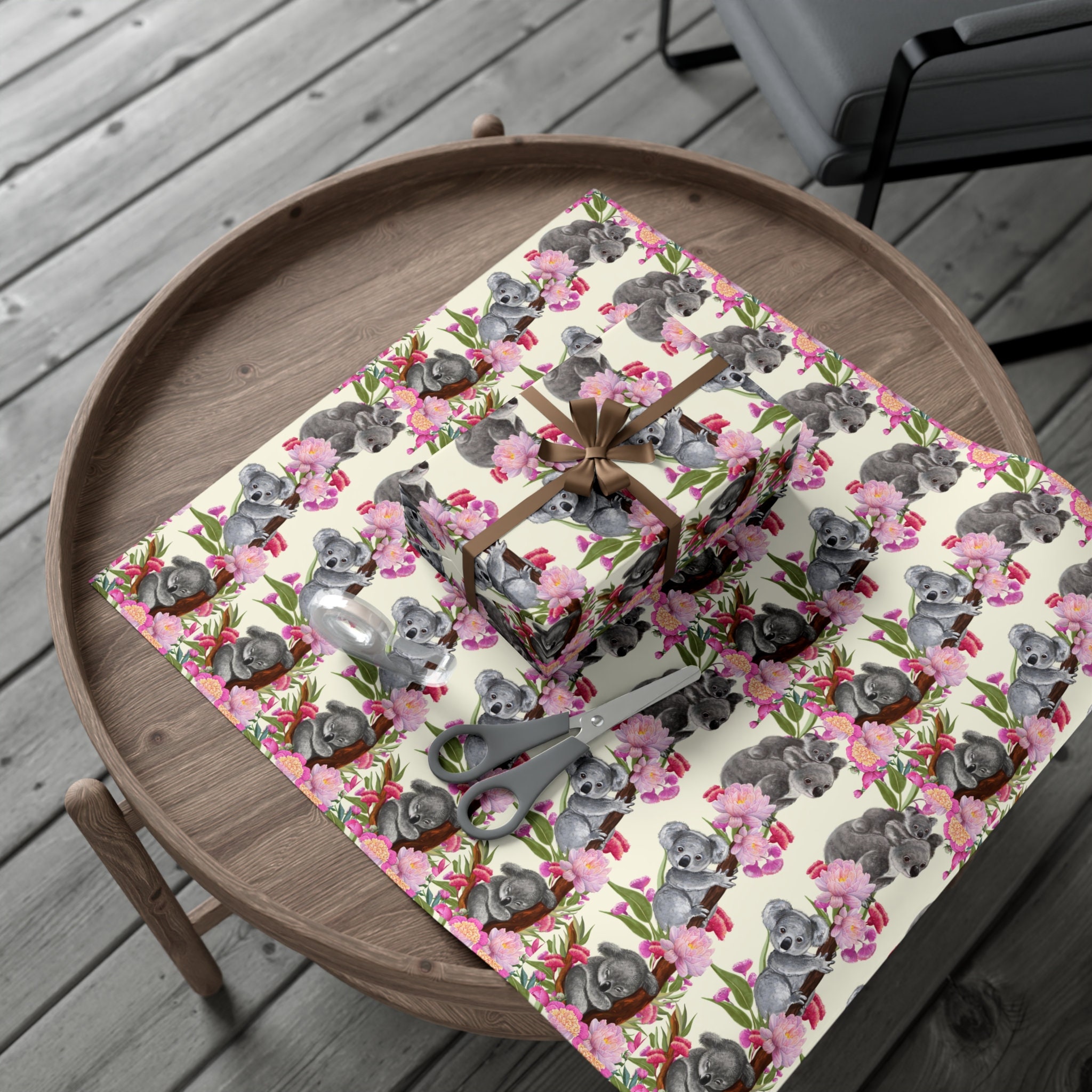 Koala Wrapping Paper / Adorable Gray and Baby Koalas Design / Perfect ...