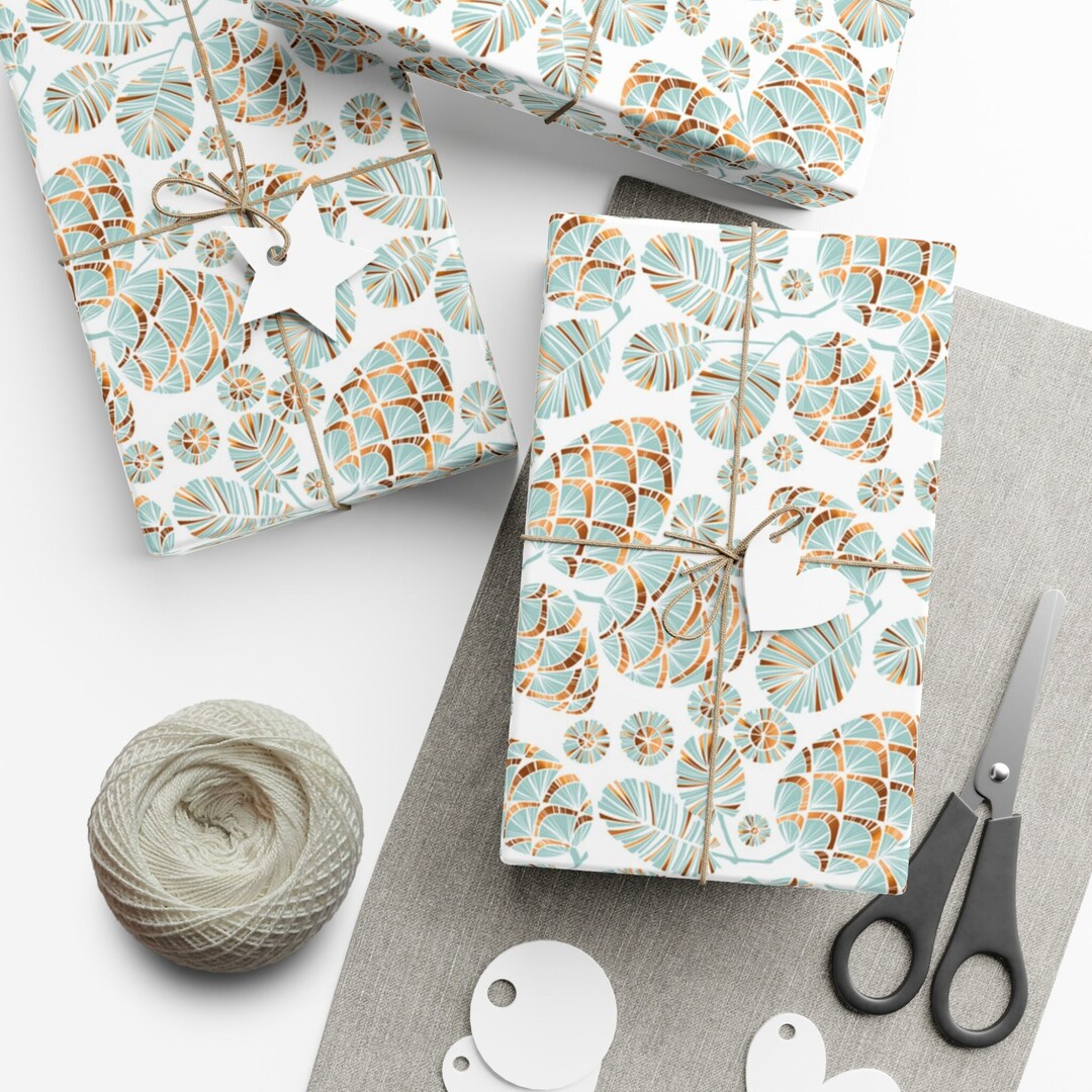 Pastel Green Pine Cone Christmas Wrapping Paper - Etsy